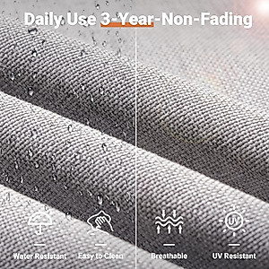 ovios 3 Piece Outdoor Patio Furniture with 3 Seat Sofa & Ottoman,Rattan Wicker Coversation Set with High Back,Sectional Sofa for Outside Porch Balcony Backyard Pool,Light Grey