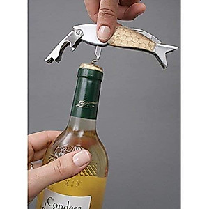 FAFAXOXO Unique Fish Corkscrew, Professional Waiters Corkscrew Wine Key Bottle Opener,Manual Wine Key for Servers, Waiters, Bartenders and Home Use