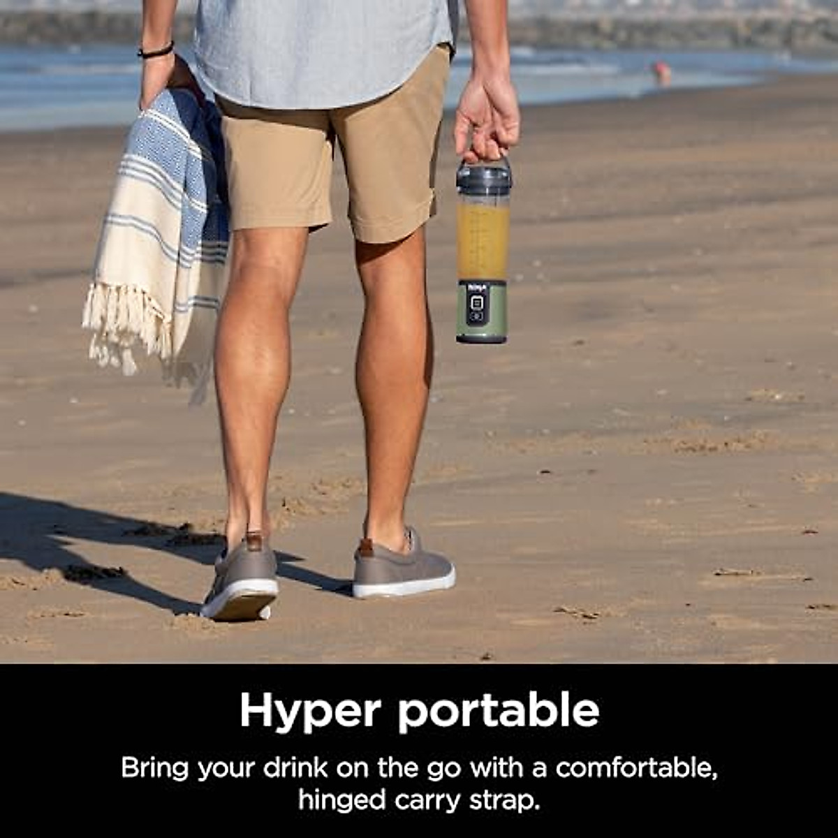 Ninja Blast Portable Blender, Cordless, 18oz. Vessel, Personal Blender For-Shakes and Smoothies, BPA Free, Leakproof-Lid and Sip Spout, USB-C Rechargeable, Dishwasher Safe Parts, Olive Green, BC151OG