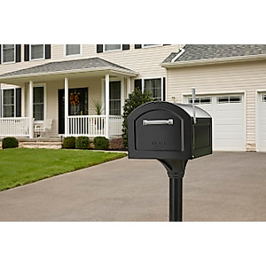 Architectural Mailboxes 950080B-10 Centennial Decorative Steel Mailbox and Post Kit, Extra Large, Black
