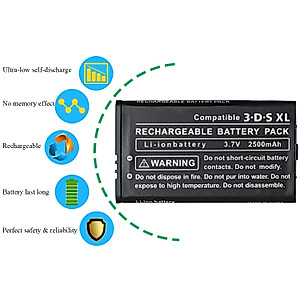 OSTENT 2500mAh 3.7V Rechargeable Lithium-ion Battery + Tool Kit Pack for Nintendo 3DS LL/XL