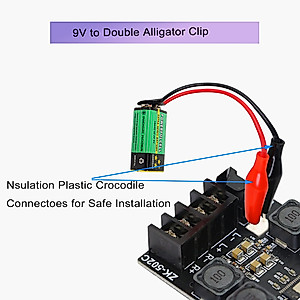 PNGKNYOCN 9V Battery Snap to Alligator Clips Cable,5 Pack Dual Alligator Clips to 9V Battery Snap Connector Cables（15cm）