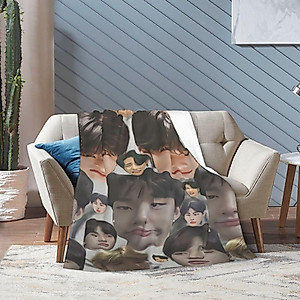 Stray Kids Hyunjin Blanket Ultra-Soft Micro Fleece Blankets Throw Blankets Decoration Gift for Decor Home Sofa,Office,Dormitory Bed car Camp Couch All Seasons