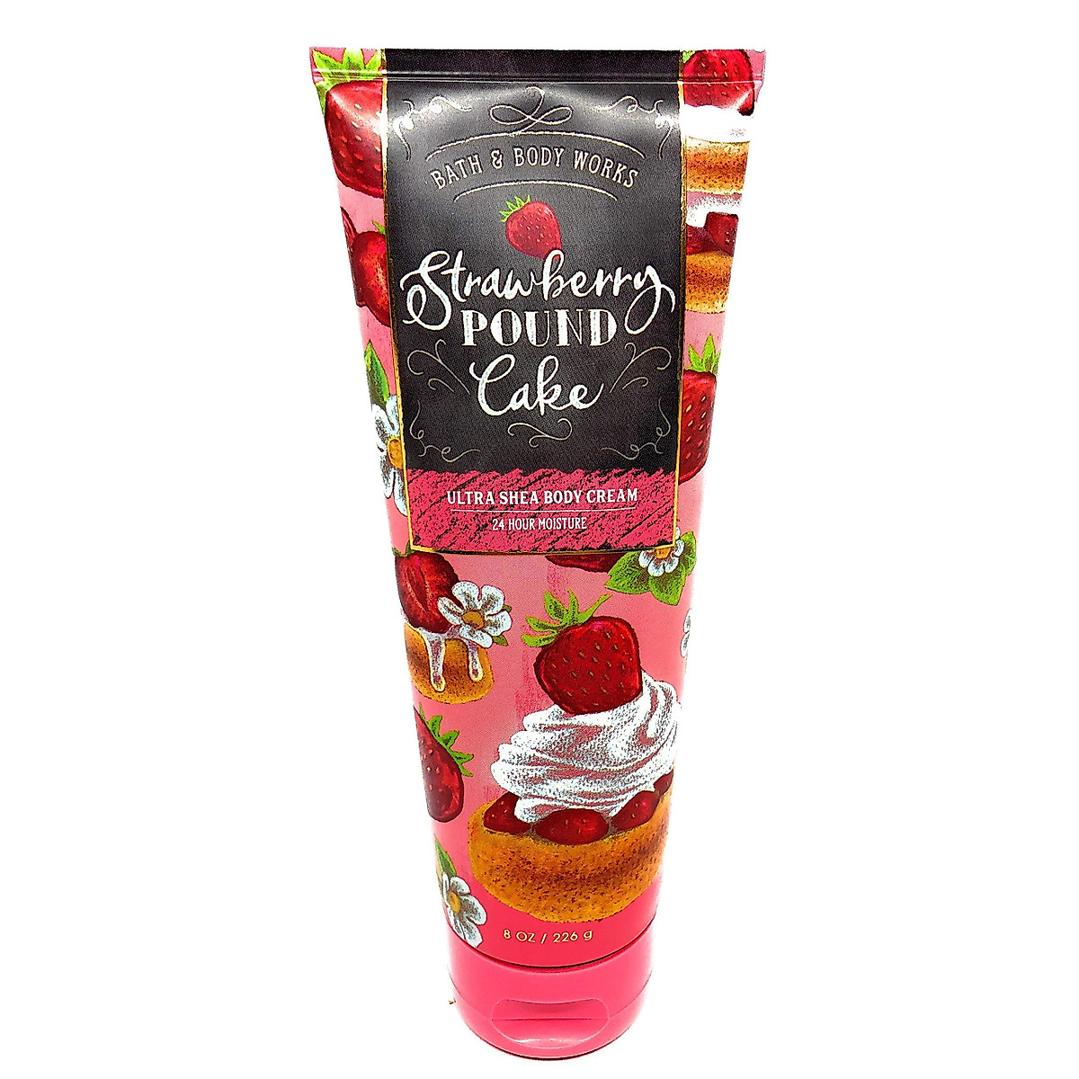 Bath and Body Works Strawberry Pound Cake Body Cream 8 Ounce Full Size