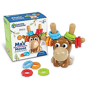 Learning Resources Max the Fine Motor Moose - 13 Pieces, Ages 2+ Toddler Learning Toys, Fine Motor Toy for Toddlers, Preschool Toys