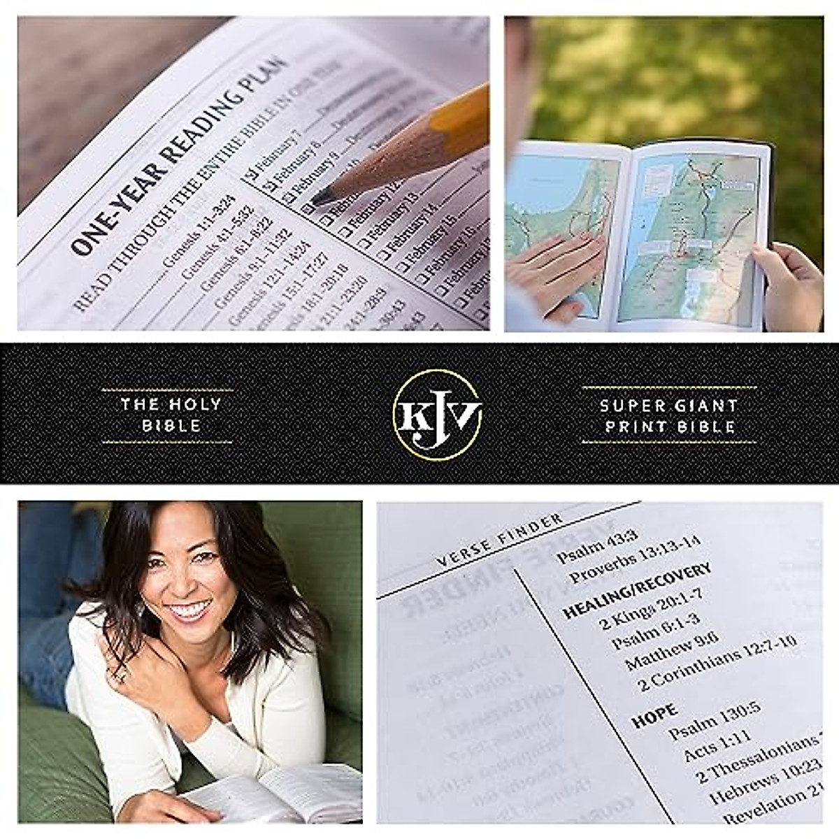 KJV Holy Bible, Super Giant Print Faux Leather Red Letter Edition - Thumb Index & Ribbon Marker, King James Version, Burgundy