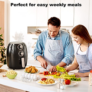 Willz Small Compact Electric Air Fryer Oil Free Quick Cook with Time & Temperature Control & Auto Shut Off Feature, Non-Stick Air Fry Basket, 2.6 Quart, 1200W, Black