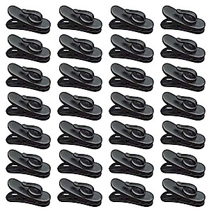 MILISTEN 100pcs Earphone Wire Clip 360 Degree Rotate Earphone Cable Clothing Clip Plastic Earbud Clip for Fixing Round Wire Earphone Headphone Microphone Black