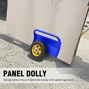 Heavy Duty Panel Dolly with Handle and 2Pcs 10" Solid Rubber Tires Wheels Slab Dolly 1000 Pound Weight Capacity All Terrain Moving Cart Handling Panel Dolly Heavy Dity Door Cart Dolly