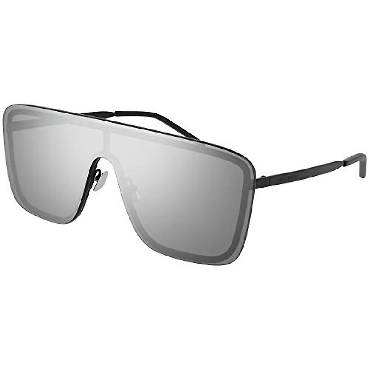 Saint Laurent Unisex Sunglasses Black Matte Frame, Grey Mirror Lenses, 46MM