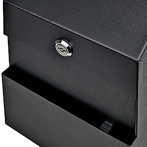 Mail Boss Comment Boss 8100 Locking Steel Suggestion Box - Key Drop Box - Collection Box - Donation Box - Ballot Box - with 25 Suggestion Cards (Black)