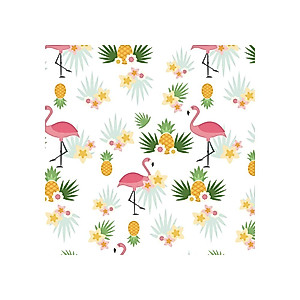 OERJU Flamingo Shower Curtain for Bathroom Flamingo Pineapple Floral Shower Curtains Waterproof Polyester Fabric Bathtub Bathroom Decor Set with Hooks Machine Washable 71x71inch
