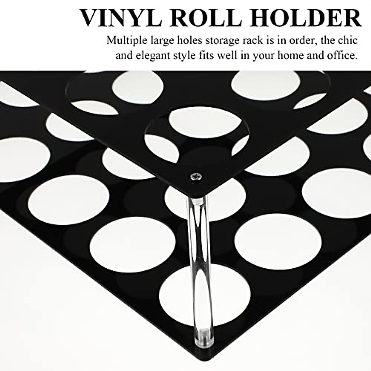 Vinyl Roll Storage Rack 20 Holes Acrylic Vinyl Rolls Holder Organizer Display Storage Stand for Art Craft Paper Room Decor (Aperture 2 Inch)