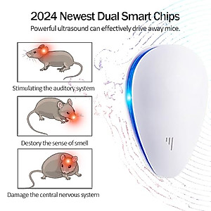 Pest Control Repeller, Plug-in Pest Repellent for Mouse Insect Cockroach Spider Bug Ant Mosquito Rodent Rats Indoor Use 6 Packs