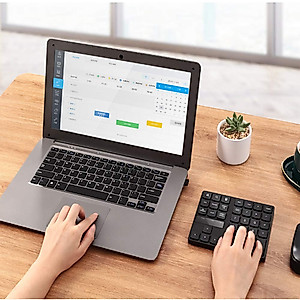 Attoe Numeric Keypad, 35-Keys Portable USB Wireless Numeric Keypad Rechargeable Ultra-Silent External Numeric Pad for MacBook and Windows Laptop