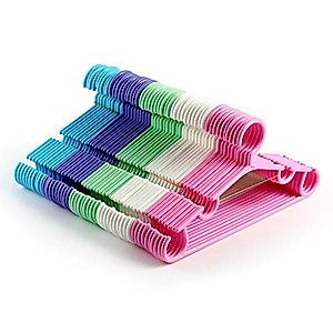 Beerty Clothes Hangers - 10Pcs/Set Portable Children Hangers - Baby Coat Plastic Hangers Hook Household for Kids Clothing Organizer
