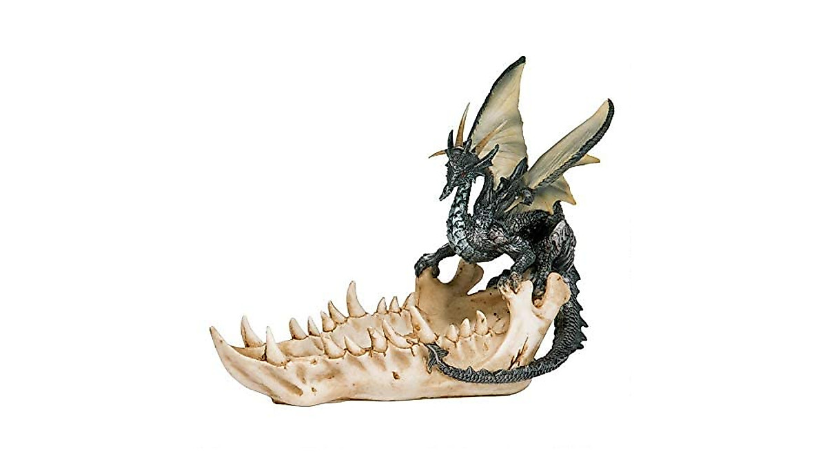 Jaw of the Dragon Offering Dish - Gothic Mythology Decor 9 Inch