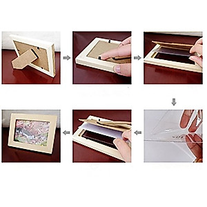 Rikyo Picture Frame 2 Pack, 5x7 inches, Red, Rustic Farmhouse Style, Without Mat, Wall Gallery Photo Frame for Tabletop and Wall Display