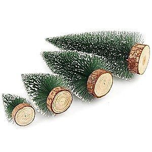 Small Christmas Tree - Christmas Table Decorations, Fake Flocked Xmas Tree Decor Mini Tinsel Christmas Tree for Kitchen Mantel Office Bedroom Window Table Top