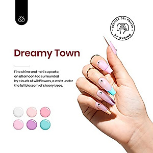 beetles Gel Polish Nail Set 20 Colors Dreamy Town Collection Pastel Girly Sparkle Glitter Uv Gel 2023 Macaroon Bright Manicure Kit for Girls Women with 3Pcs Base Top Coat