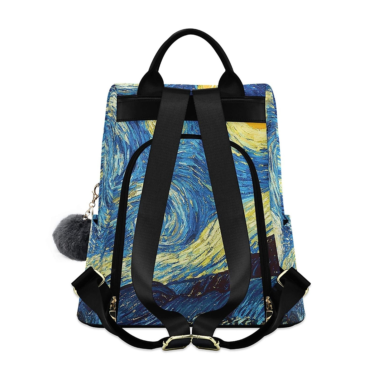 ALAZA Starry Night Sky Van Gogh Backpack Purse for Women Anti Theft Fashion Back Pack Shoulder Bag