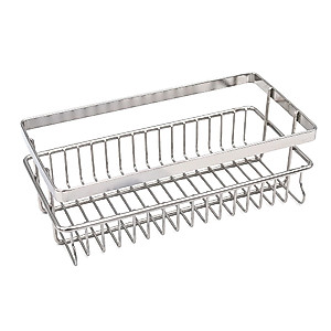 Adhesive Shower Caddy Compact Shelf Organizer Holder Bathroom Kitchen Self Adhesive Compact Storage for inside Shower Rack No Drilling Multipurpose Wall Mounted Stainless Steel Basket Rustproof