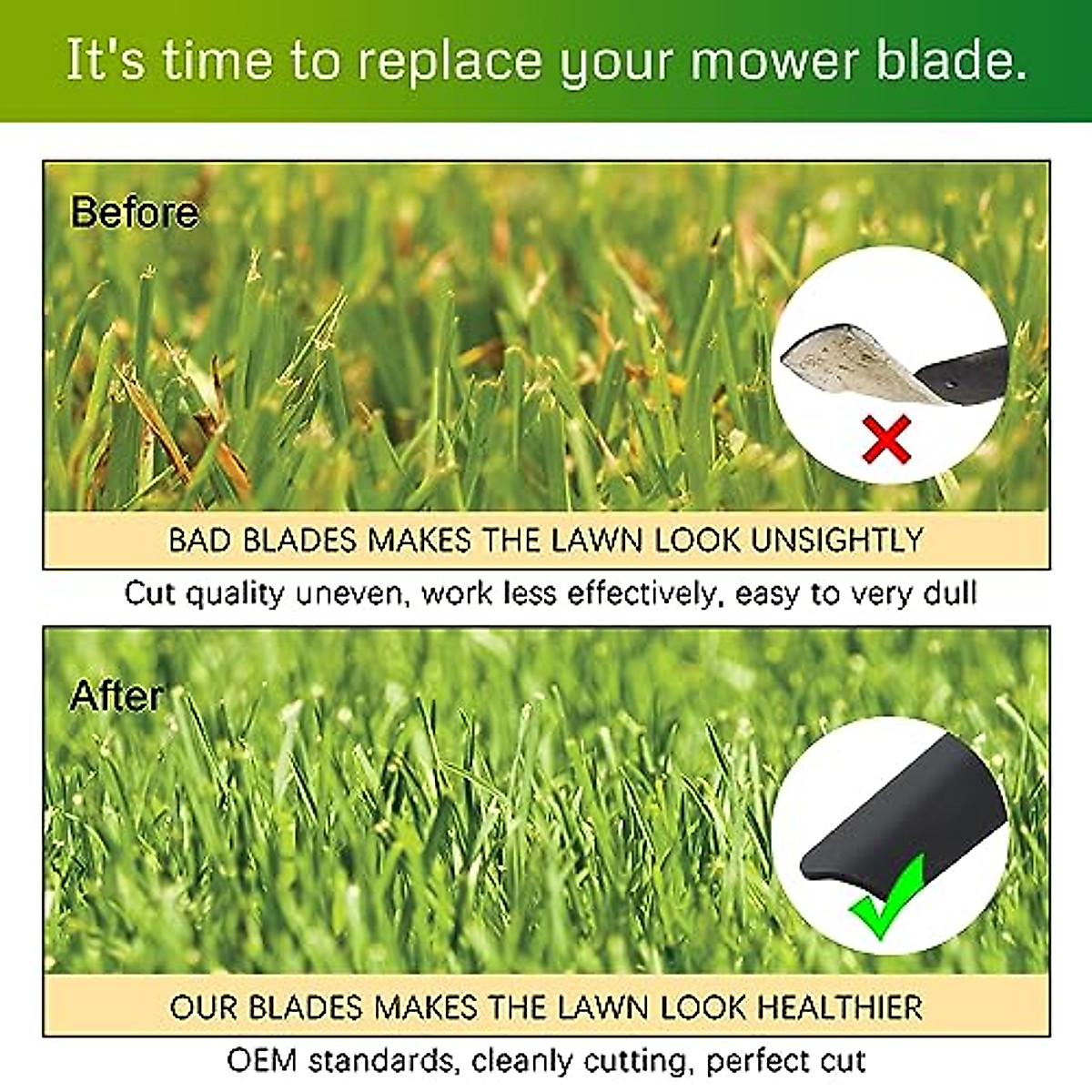 Apeixoto 942-05056a Lawn Mower Blades Compatible with Cub Cad et Zero Turn 54" Deck Mower 742-05056 Medium Lift Blade Fit for Cub Cadet RZT-L54 XT1 XT2 Troy-Bilt