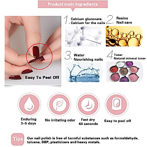 Tophany Non Toxic Easy Peel Off and Fast Dry Nail Polish Set for Pack, Eco Friendly and Organic Water Based Nail Polish for Women,Teens(10 Bottles)