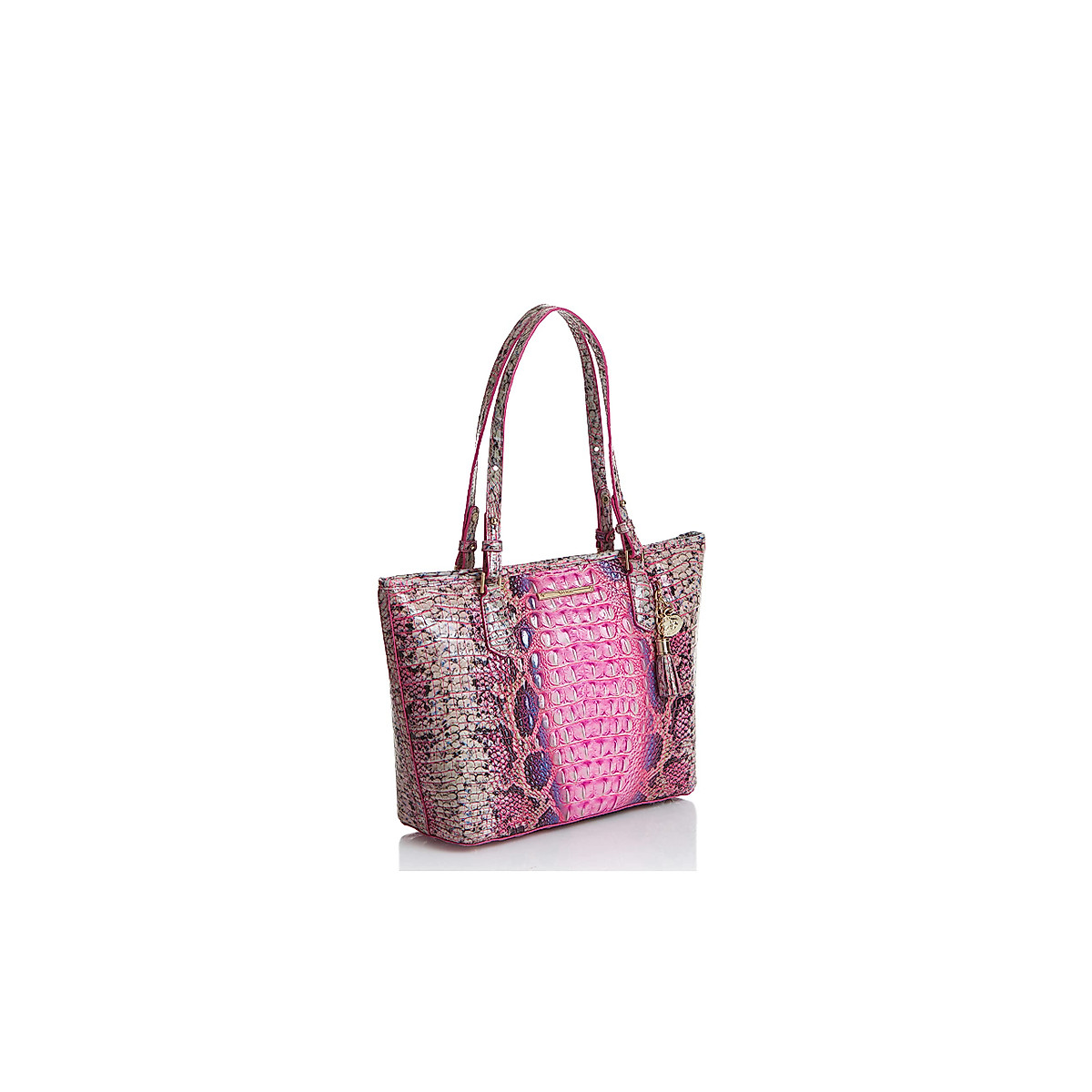 BRAHMIN Pink Cobra Ombre Melbourne Medium Asher