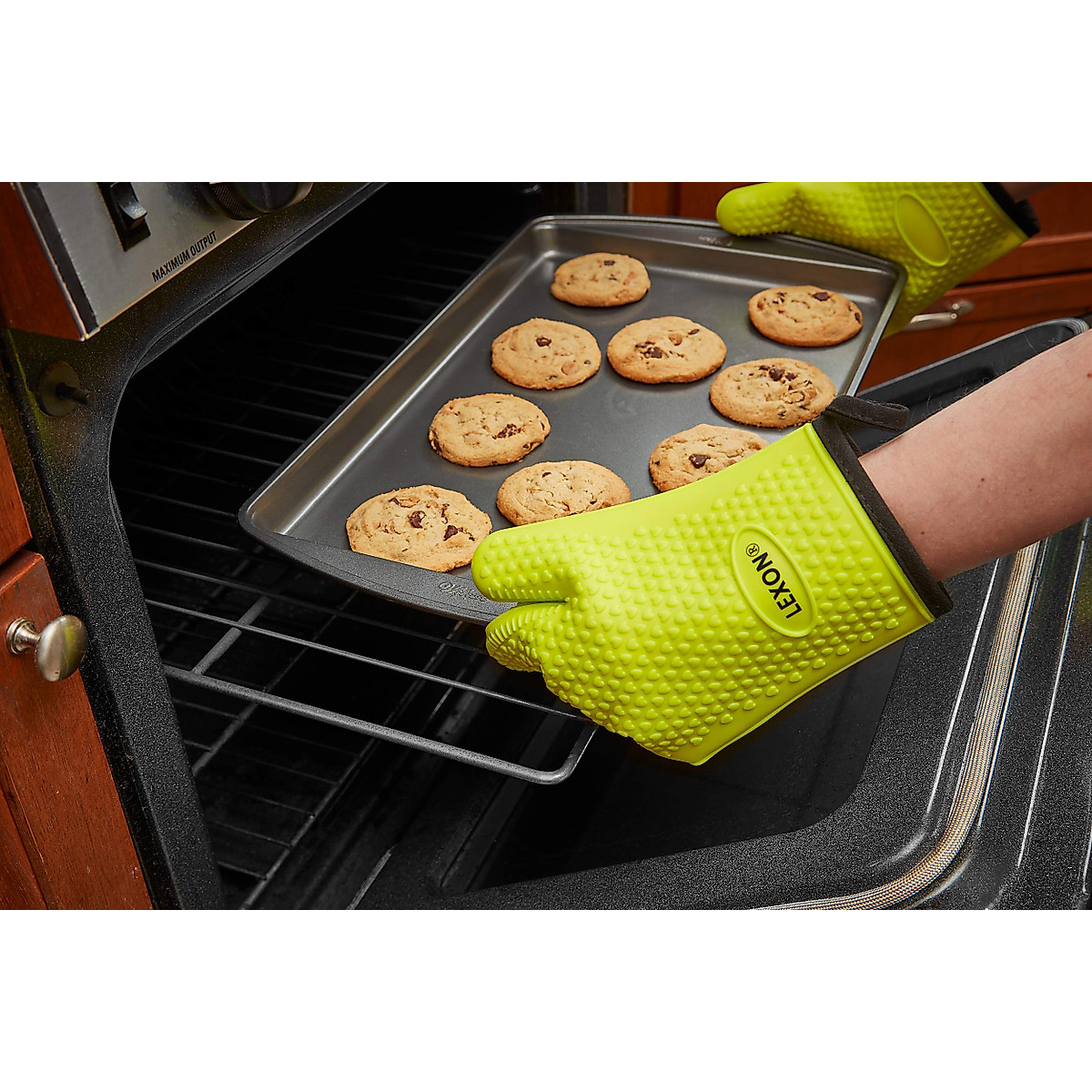 LEXON Silicone Cooking Gloves Heat Resistant Oven Mitts