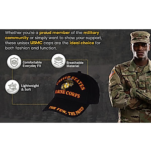 Trendy Zone 21 USMC Hat for Men and Women | Veteran Proudly Served Unisex Black US Marine Corps Cap, Officially Licensed Product | Semper Fi | Navy Blue