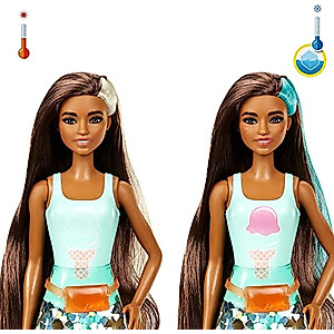 Barbie Color Reveal Doll with 7 Surprises, Color Change and Accessories, Ice Cream Series, styles may vary​​