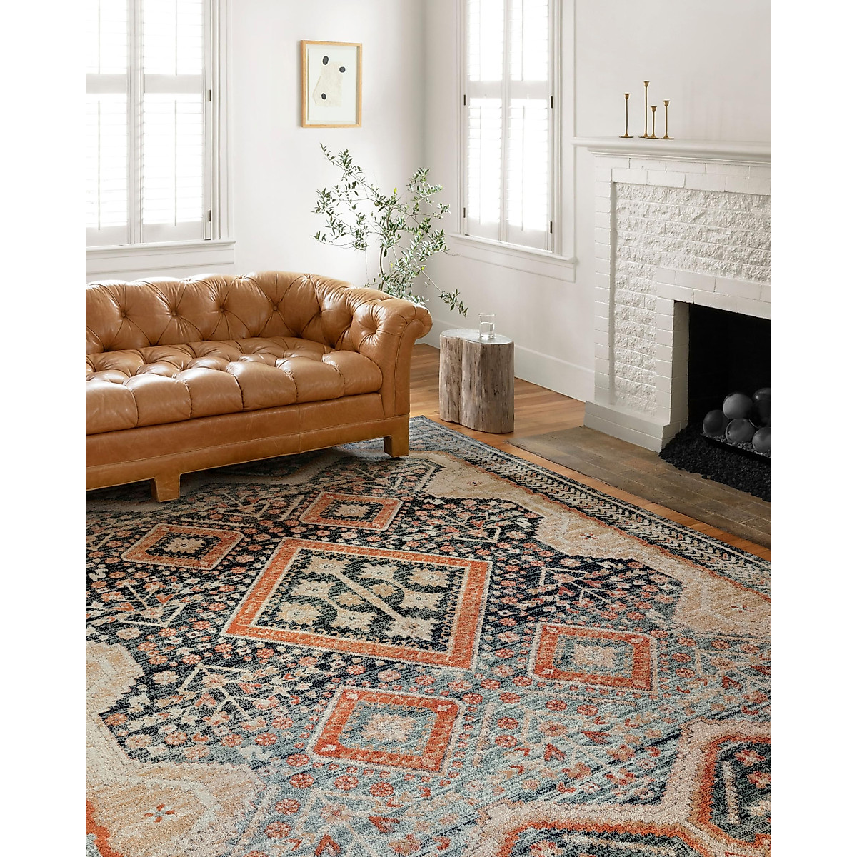 Loloi II Jocelyn Collection JOC-05 Area Rug 7'-10" x 10' Navy/Multi Rectangular 0.38" Thick