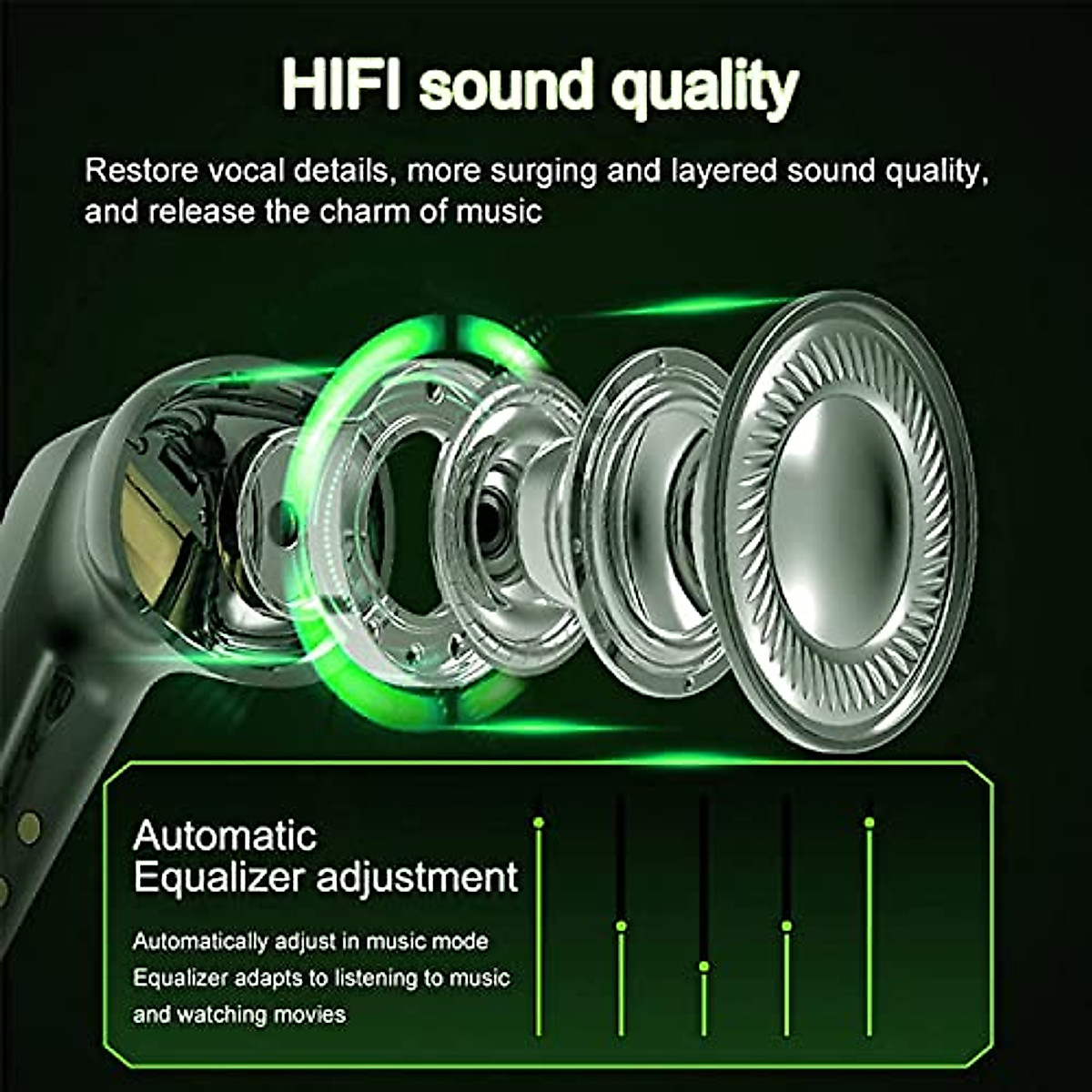 G11 Wireless Earbuds Bluetooth Headphones 5.2 Earphones, IPX7 Waterproof Bluetooth Earbuds with 30H Playtime, Stereo in-Ear Sports Headset with Charging Case, Mic, Touch Control for Running/Workout