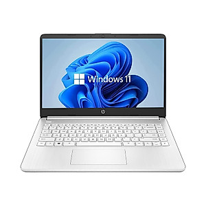 Newest HP 14" HD Laptop, Windows 11, Intel Celeron Dual-Core Processor Up to 2.60GHz, 4GB RAM, 64GB SSD, Webcam(Renewed)