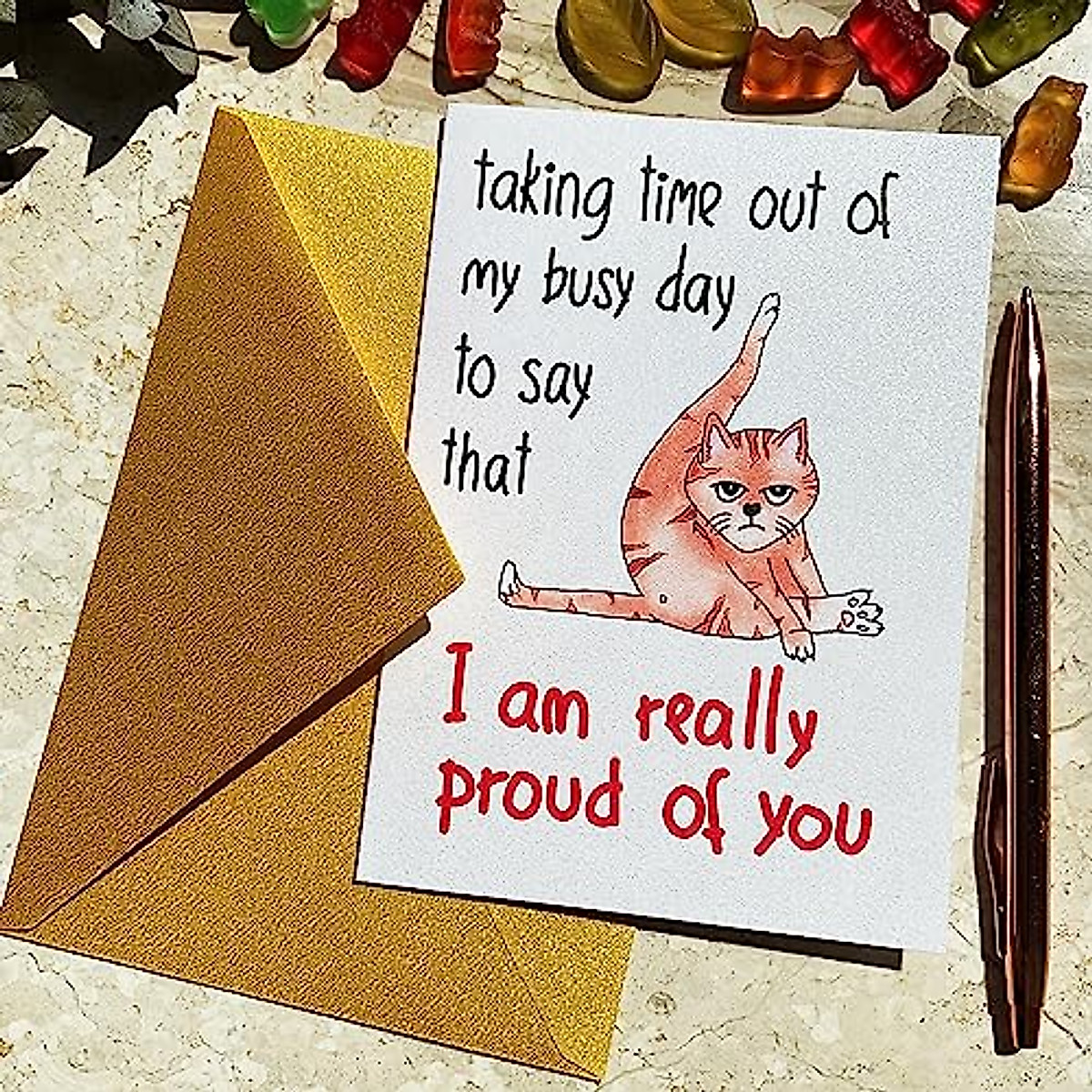 I Am Really Proud of You Card (Ginger Cat) - Funny Handmade Congratulations Card, New Job, Job Promotion, Retirement and Graduation Congrats Card to Graduate, Coworker, Colleague, Boss, Friend