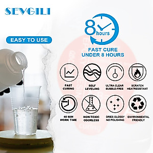 SEVGILI Epoxy-Resin-Kit for Jewelry, Art, Craft 16oz,Fast Curing, 2 Part Crystal Clear Casting Resin