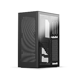 SSUPD Meshlicious Mini-ITX Small Form Factor (SFF) Case - One Tempered Glass Side Panel & One Mesh Side Panel with PCIe 3.0 Riser Cable -Tool-Free and Easy Accessibility (Black)