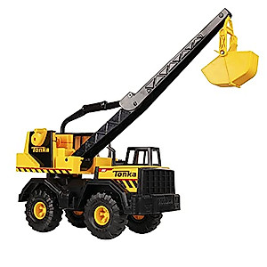 Tonka Steel Classics Mighty Crane - Made with Steel & Sturdy Plastic, Yellow Toy Construction Truck, Boys and Girls, Kids, Toddlers, Ages 3+