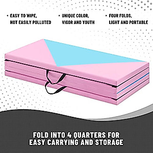 Outroad 8' x 4' x 2" Exercise Mat Thick Gymnastics Mat with Carrying Handles - Exercise Aerobics Mats Stretching Fitness