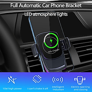 2022 Wireless Car Charger, 15W Auto-Clamping Car Charger Mount, Air Vent Car Charging Holder for iPhone 13/12/11/Pro/ProMax/Mini/Xr/Xs/X/8, Samsung S22/S22 Ultra/S21/S20(Without QC 3.0 car Charger)