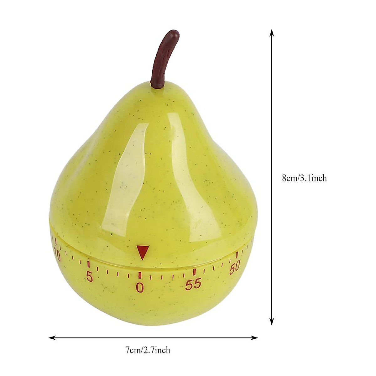 Cute Timers, 2pcs Kitchen Timers for Cooking, 60minutes Mechanical Cooking Timer Mini Pear Fruit Shape Kitchen Timer Cartoon Reminder Alarm Clock Time Manager for Learning Baking Exercise