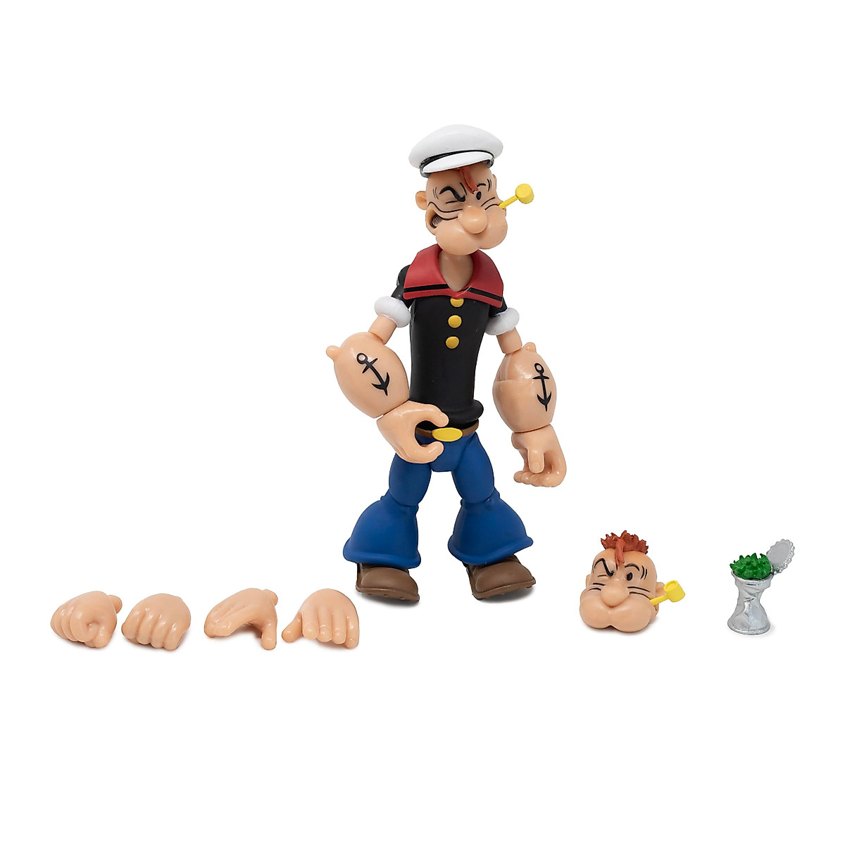 Boss Fight Studio Popeye the Sailor Man Popeye Classics Wave 1 Action Figure – Highly Articulated Figurine with Accessories Including Can of Spinach, Alternate Hands and Head, and Removable Hat - 1:12