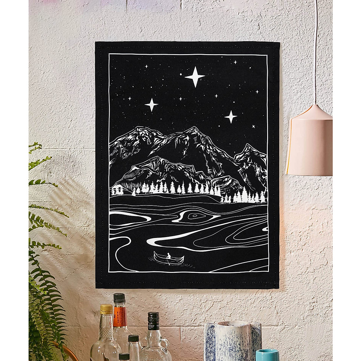 Lifeel 3Pack Sun and Moon and Star Landscape Tapestry Wall Hanging, Vertical Black and White Aesthetic Tapestries For Bedroom Home Wall decor 20×27 inch