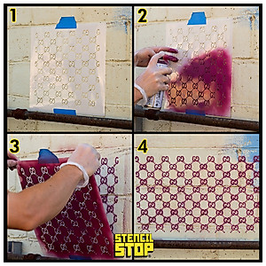 GG Pattern Stencil - Seamless Repeating Design for DIY, Walls, Decor - Durable 14 Mil Mylar Plastic (12 x 12 inches)