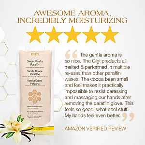 GiGi Paraffin Wax, Sweet Vanilla Paraffin Bath Wax With Spa Quality Finish, with Cocoa Bean and Soybean Extracts, 16 Oz.