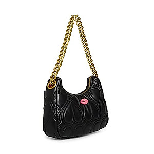 Betsey Johnson womens Betsey Johnson Smooches Shoulder Bag, Black, One Size US
