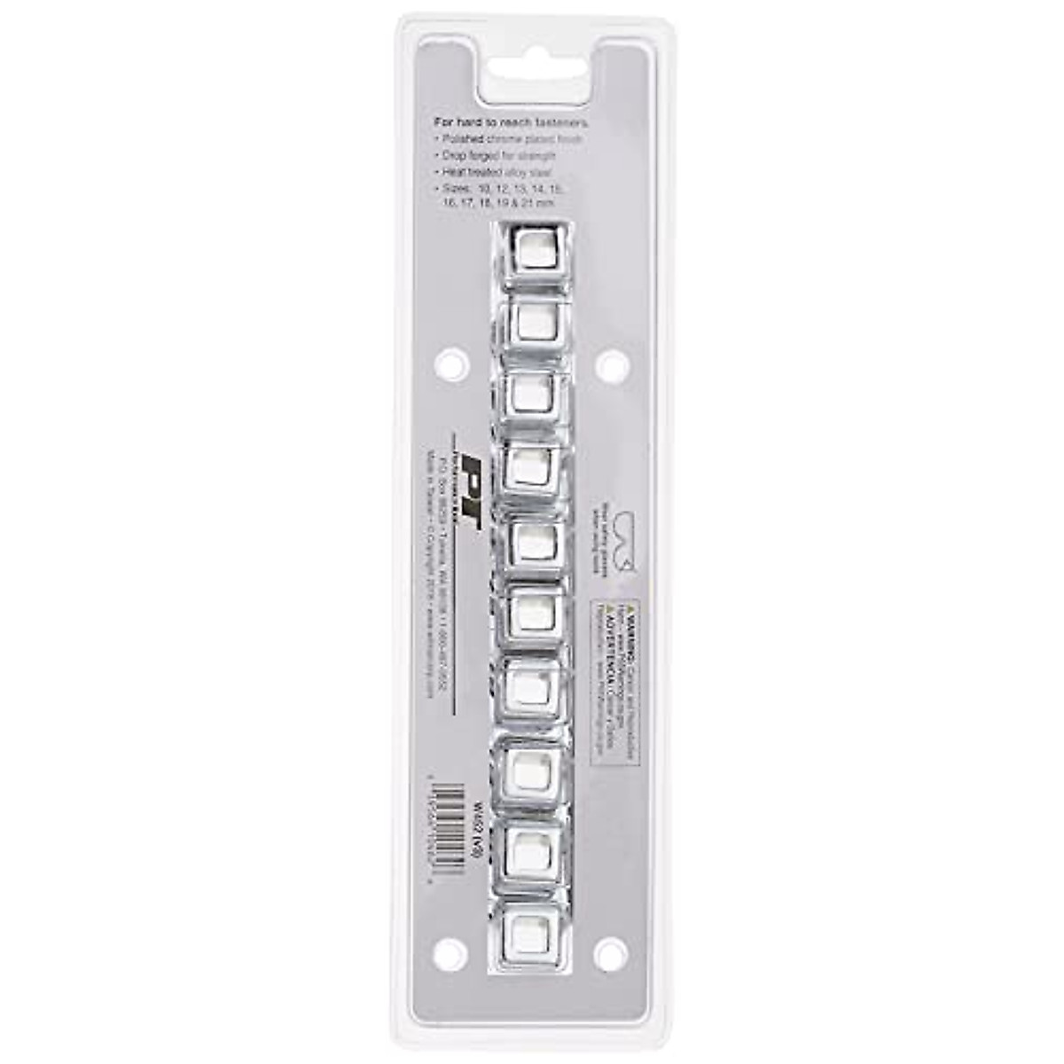 Performance Tool W452 10-Piece Metric Open End Crowfoot Wrench Set,Silver