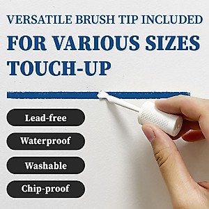 DWIL White Touch Up Paint - Multi Surface Touch Up Paint Pen, Scratch Repair for Wall, Door, Cabinets, Wood, Furniture, 1.5 Fl Oz (Semi Gloss, White)