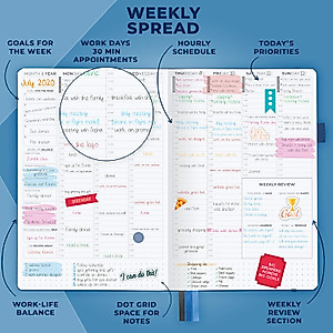 Clever Fox Planner Schedule – Undated Weekly & Monthly Life Planner with Time Slots, Appointment Book & Daily Organizer, A5 (Dark Blue)